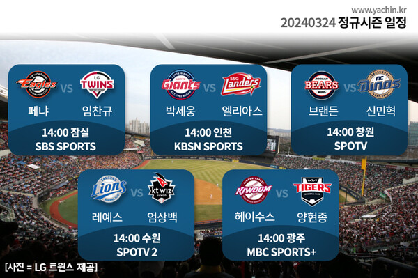 3월 24일 선발 투수 공개!